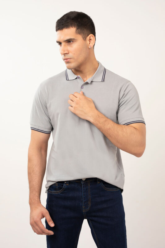 Classic Gray Polo | Tipping - Faridis